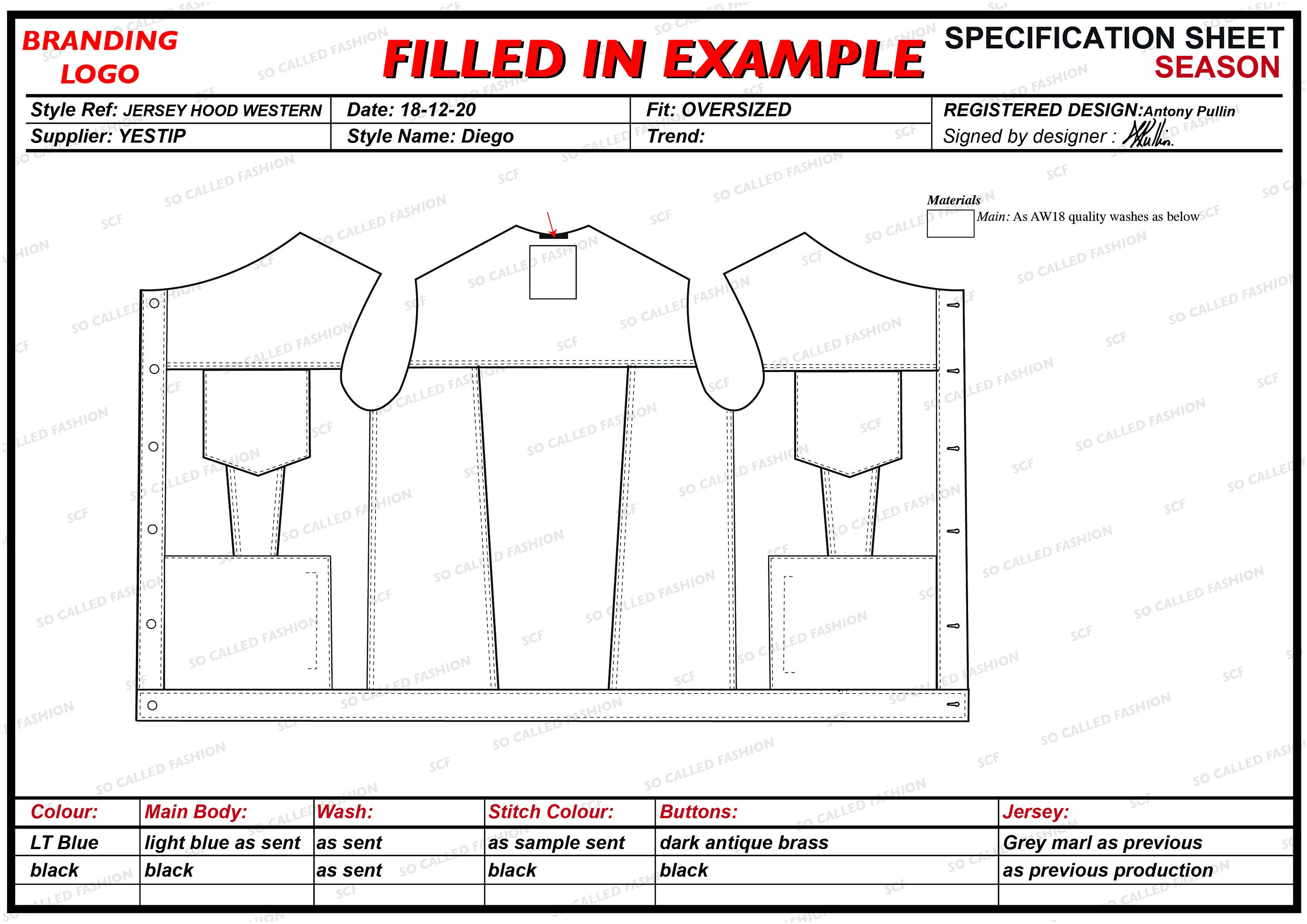 Complete Tech Pack Illustrator Template for Apparel Industry - Etsy UK
