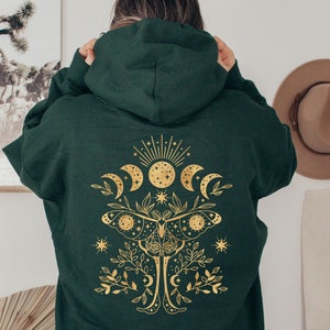 Luna Moth Hoodie, Luna Moth Clothing, Moon Phases, Mystic Moon and Moth ...