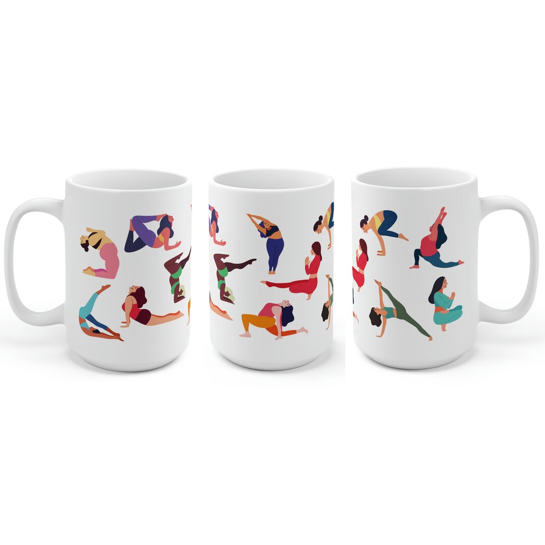 Yoga Poses Mug, Body Positivity Gift, Yoga Lover Gift, Yoga Teacher ...