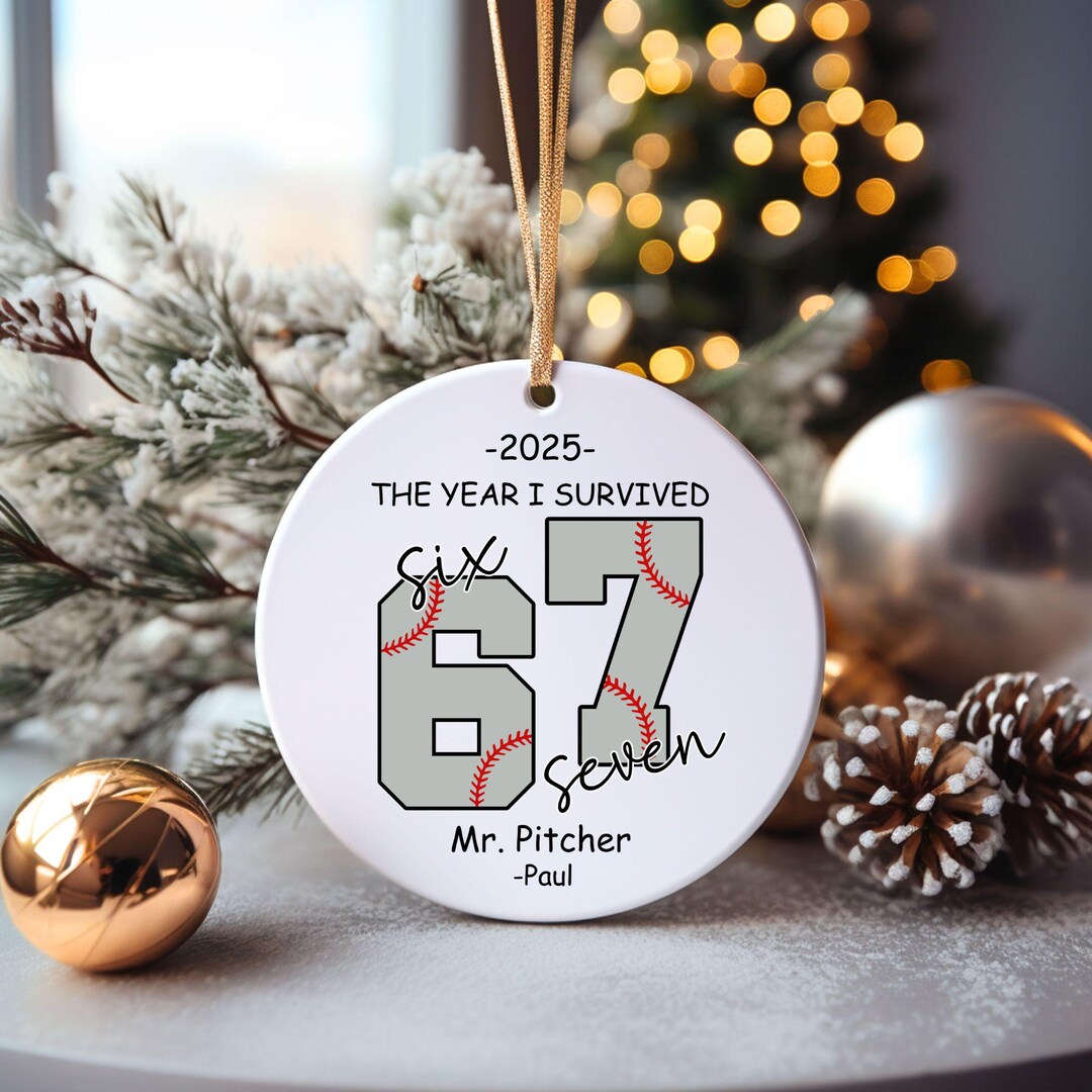 Custom Baseball Coach Christmas Gift 6 7 Christmas Ornament Funny 2025 ...