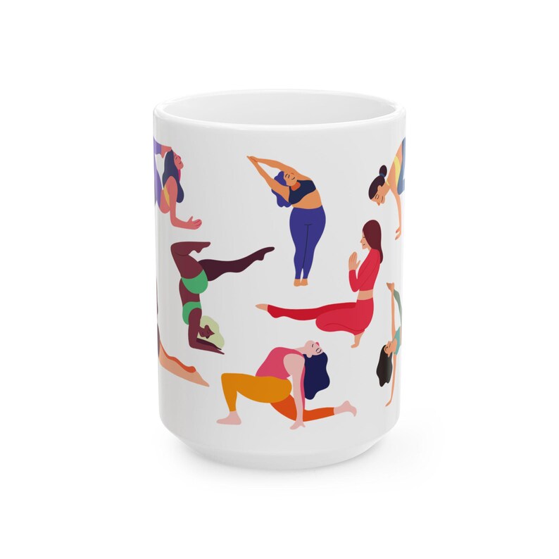 Yoga Poses Mug, Body Positivity Gift, Yoga Lover Gift, Yoga Teacher ...