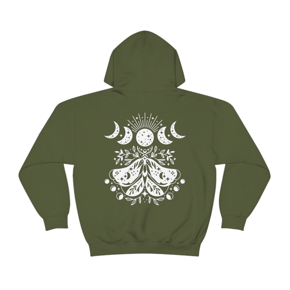Moon Phases Moth Hoodie Celestial Moth Hoodie Moth Clothing - Etsy