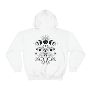 Luna Moth Hoodie, Luna Moth Clothing, Moon Phases, Moon Phase Hooded ...