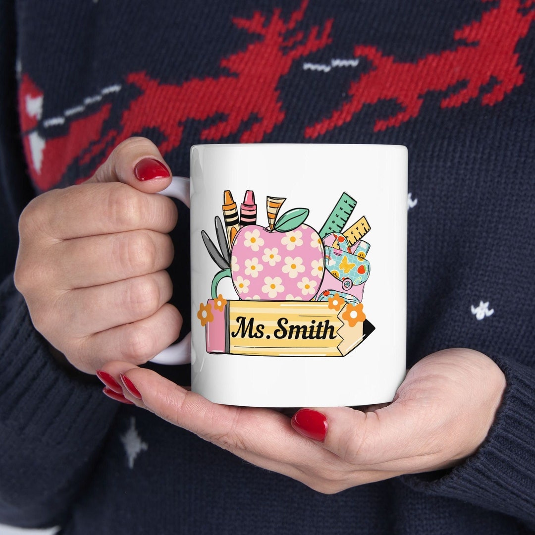 Custom Name Teacher Mug Personalized Teacher Gifted Custom Teacher ...