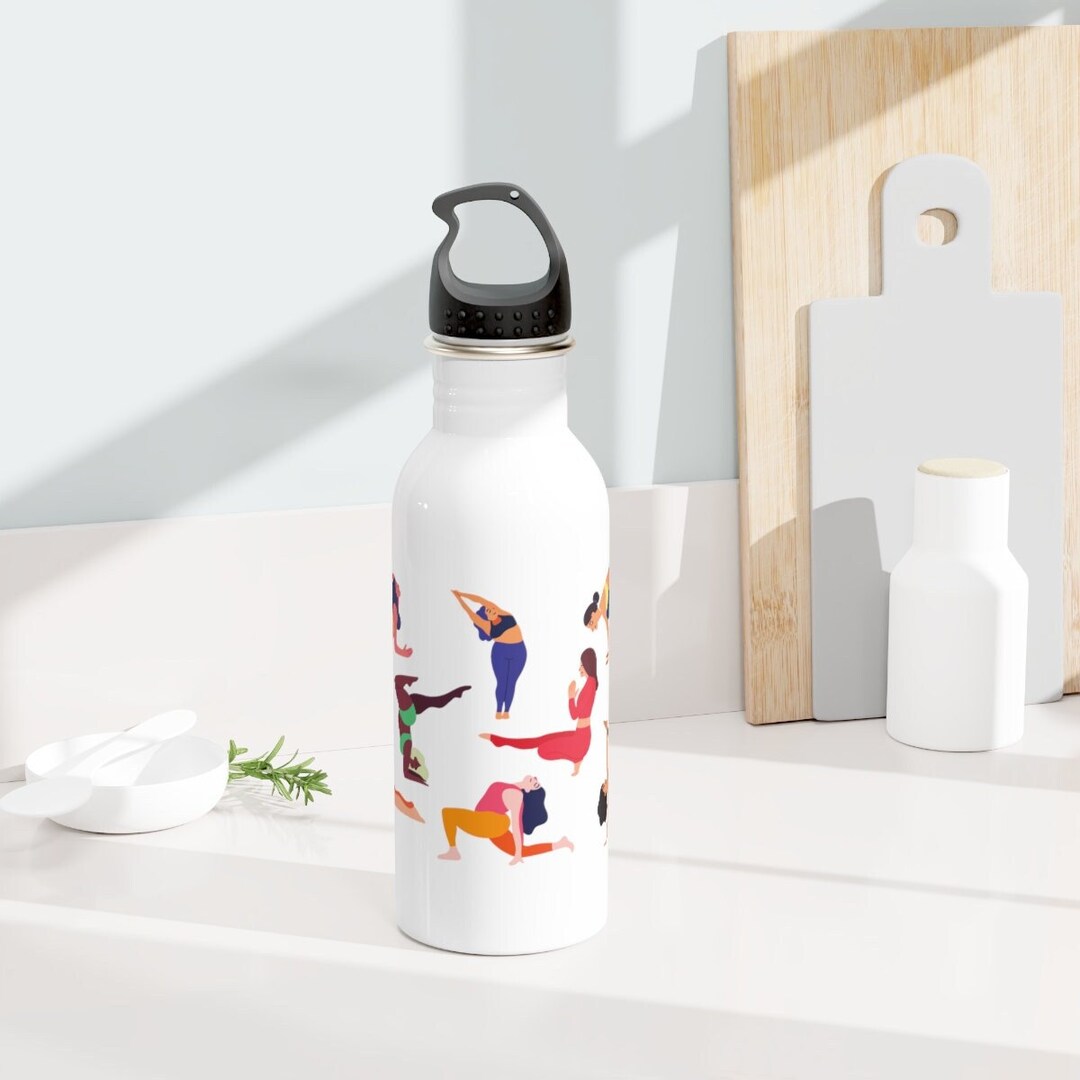 Yoga Poses Water Bottle, Body Positivity Gift, Yoga Lover Gift, Yoga ...