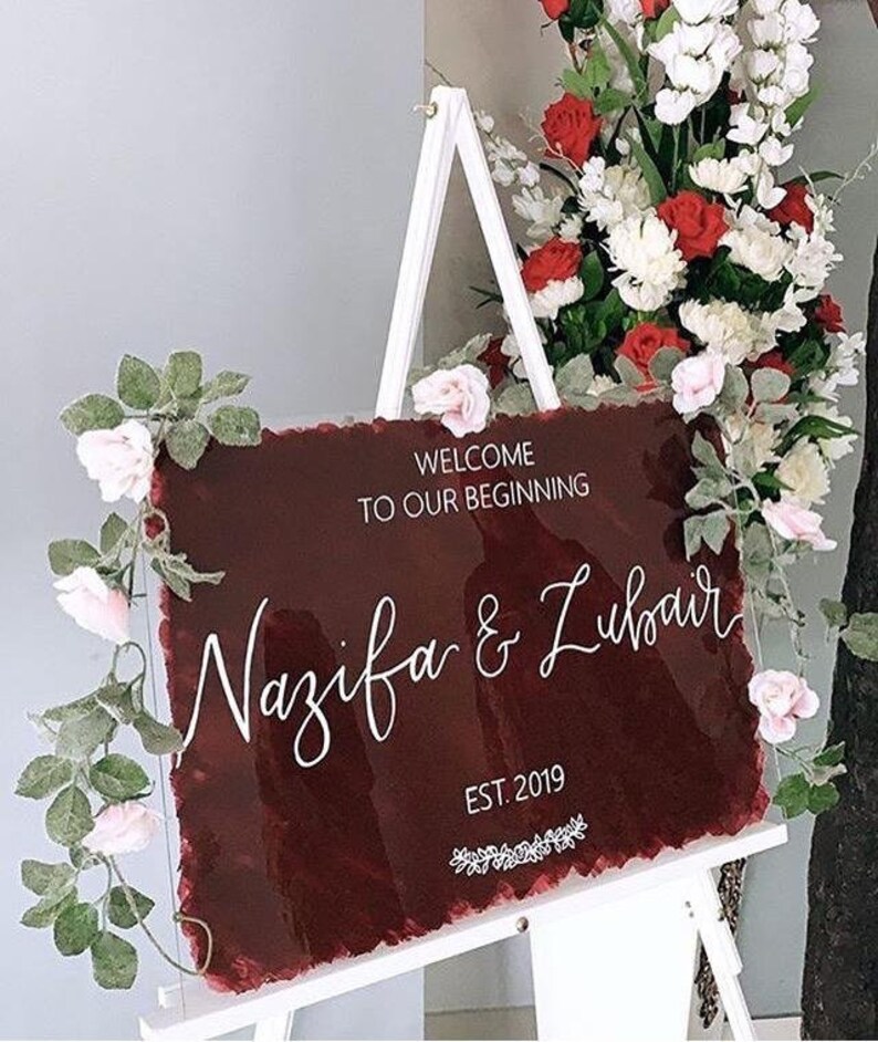 Acrylic Wedding Sign Entrance Sign Perspex Welcome Sign - Etsy
