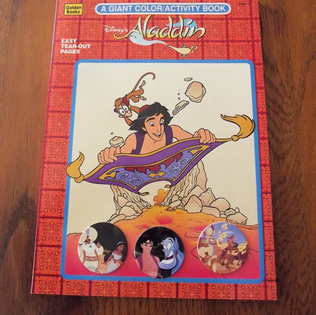 Disney's Aladdin Giant Color/activity Book 3 POGS - Etsy