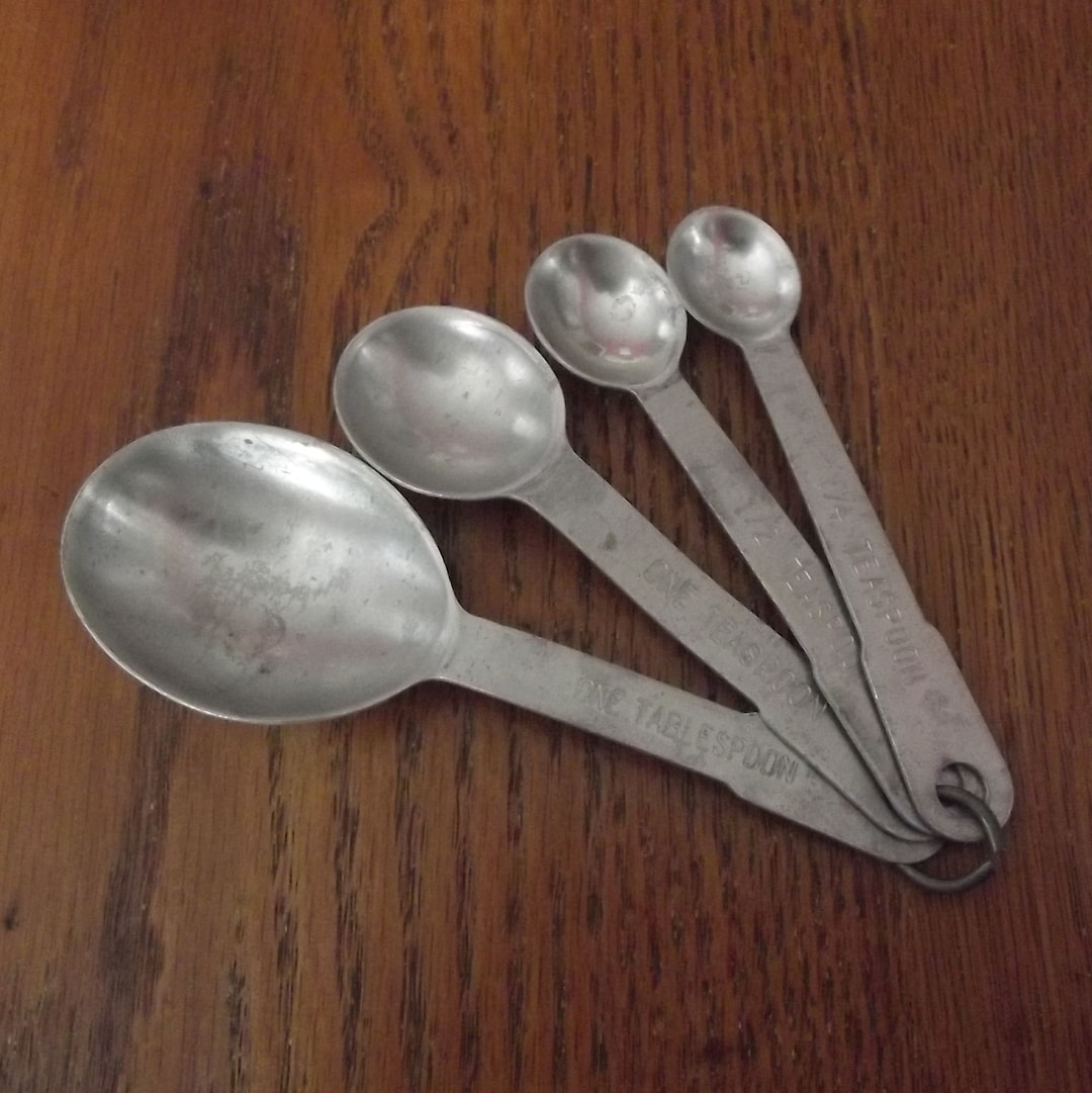 Set of 4 Aluminum Measuring Spoons, Vintage Mid Century - Etsy