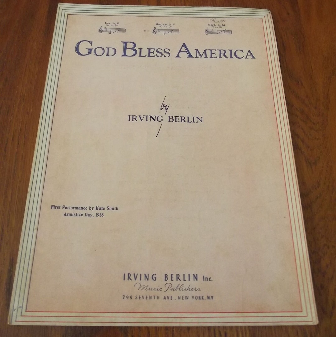 God Bless America by Irving Berlin, Sheet Music, 1939, Vintage - Etsy