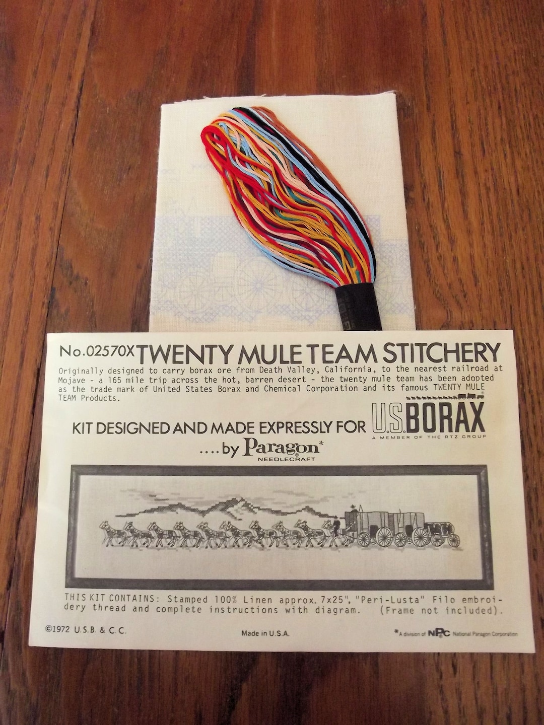 Vintage Twenty Mule Team Borax Cross Stitch Kit 1972 - Etsy
