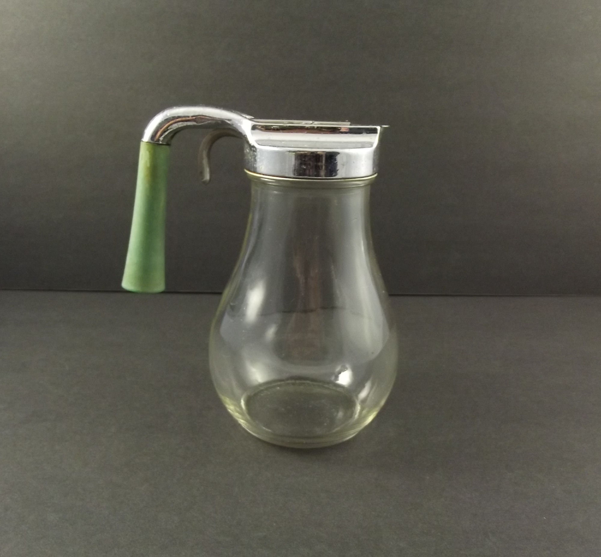Dripcut Syrup Dispenser/Pitcher with Metal Lid and Green Metal | Etsy