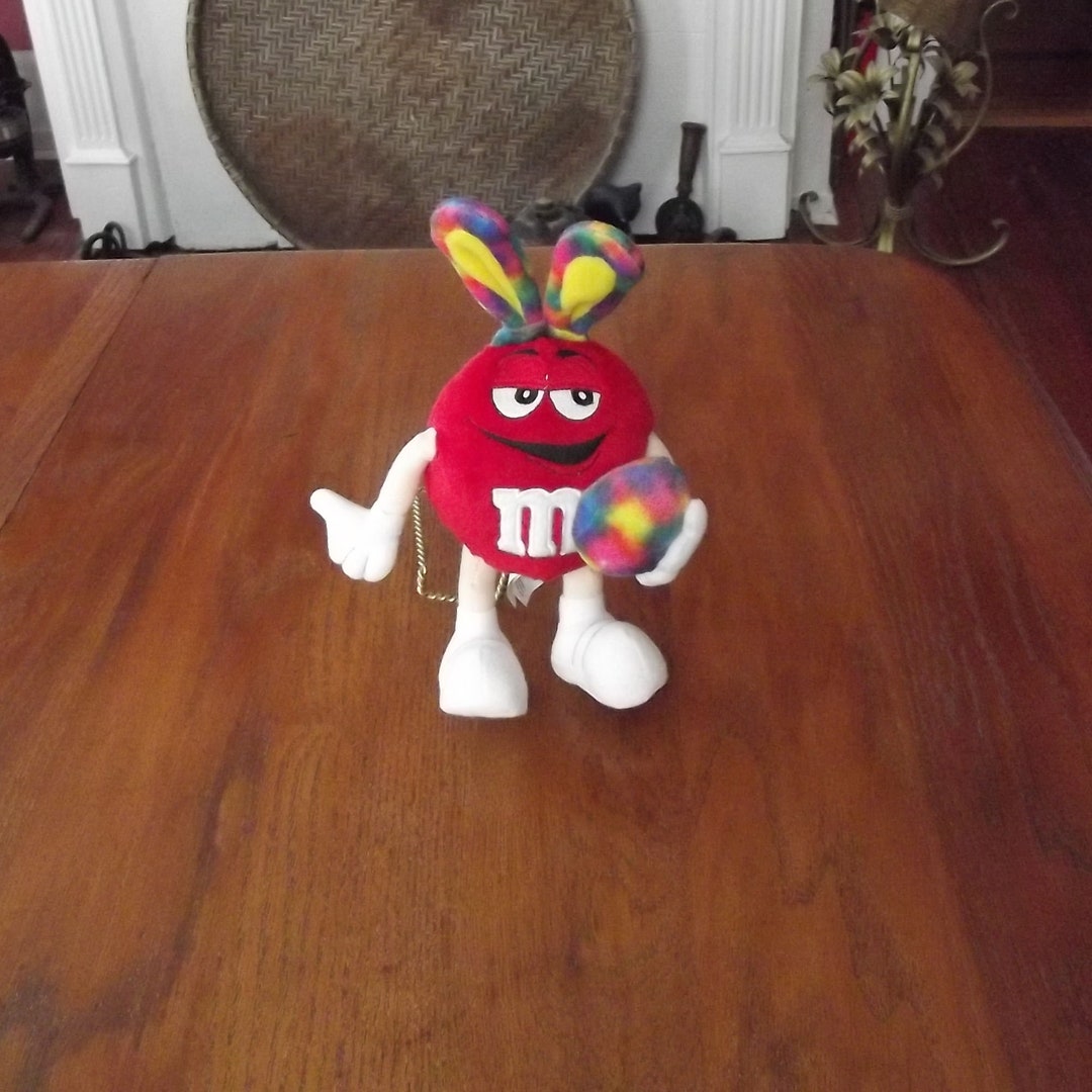 Easter M&M Stuffie, Red With Bunny Ears and Egg, Vintage - Etsy