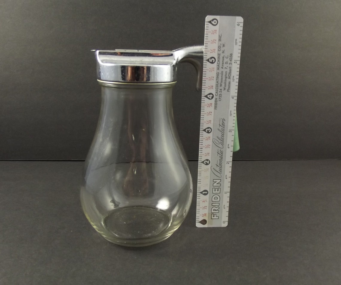 Dripcut Syrup Dispenser/Pitcher with Metal Lid and Green Metal | Etsy