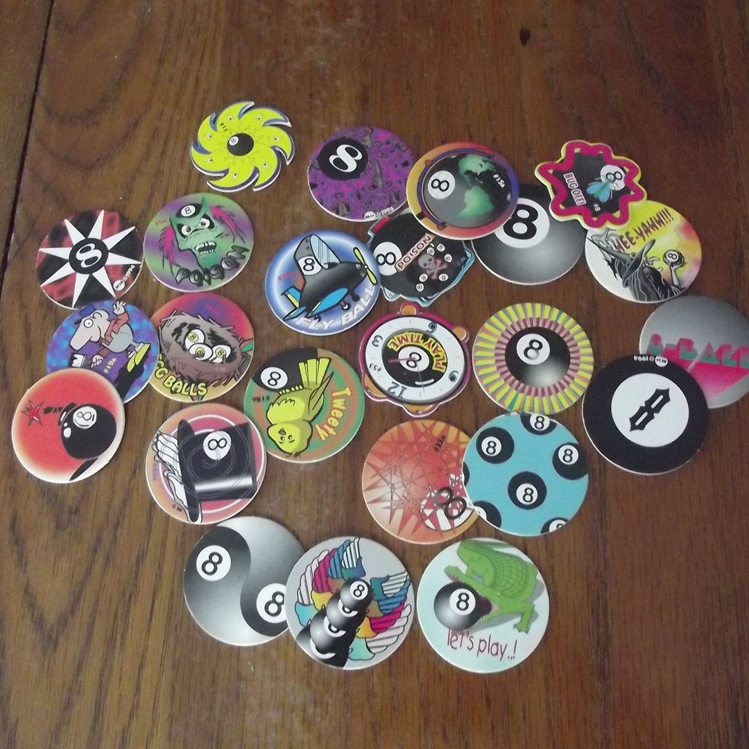 24 Pogs, Assorted 8 Ball, Vintage 1990's - Etsy