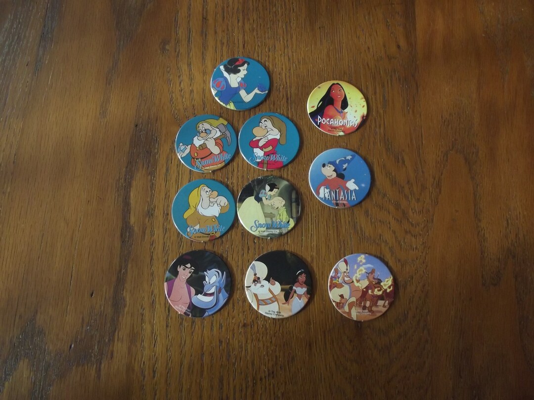10 Walt Disney Character Themed POGS, Never Played With, Vintage 1990's ...