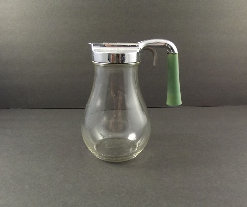 Dripcut Syrup Dispenser/Pitcher with Metal Lid and Green Metal | Etsy