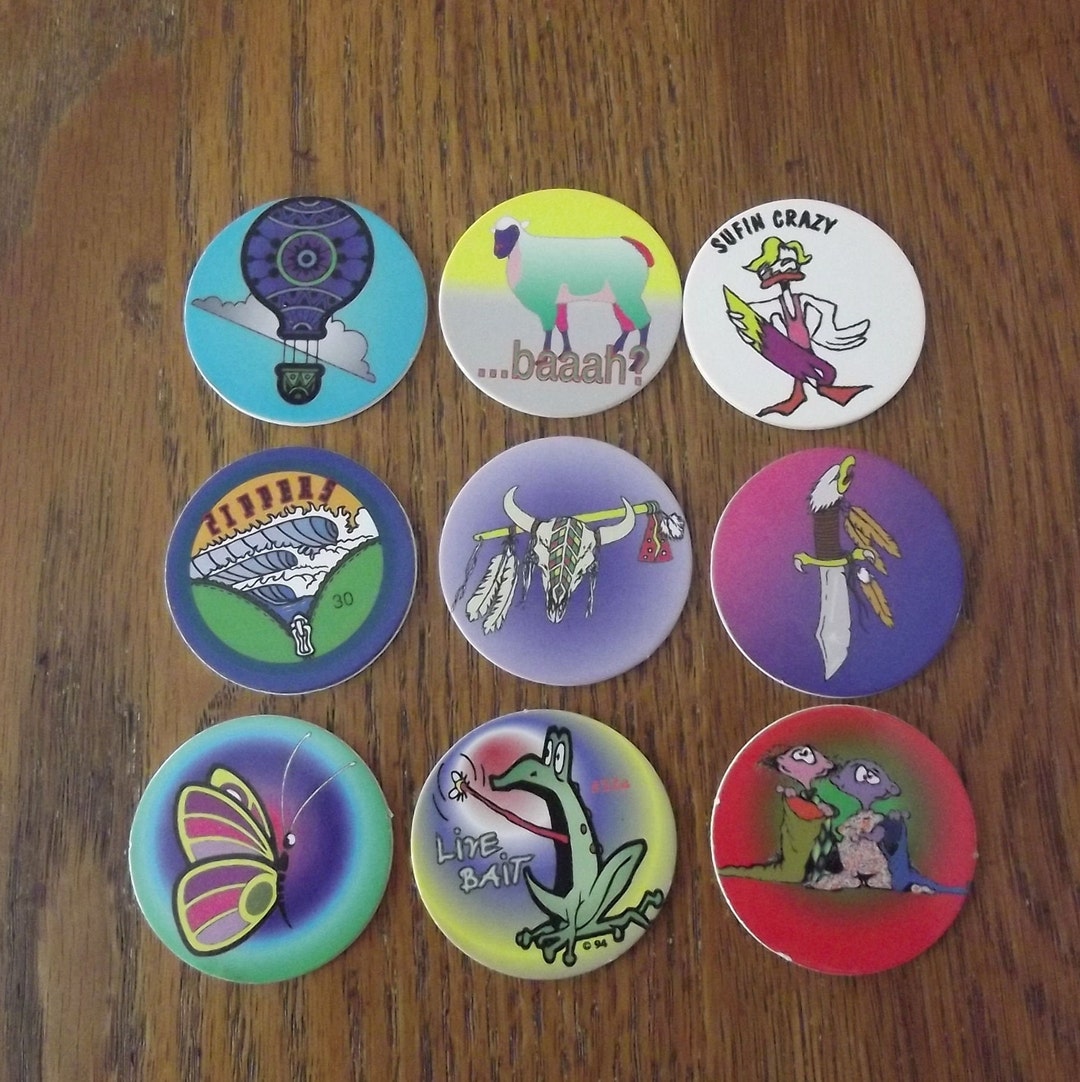 9 Assorted POGS, Vintage 1990's - Etsy