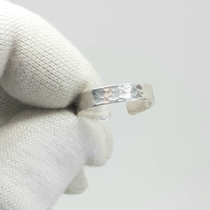 Solid Sterling Silver Hammered Adjustable Ring. 925 Sterling (thumb ...