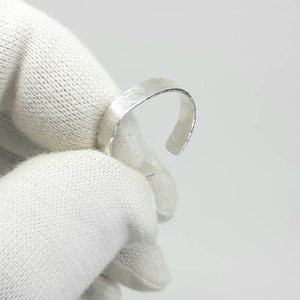 Solid Sterling Silver Hammered Adjustable Ring. 925 Sterling (thumb ...
