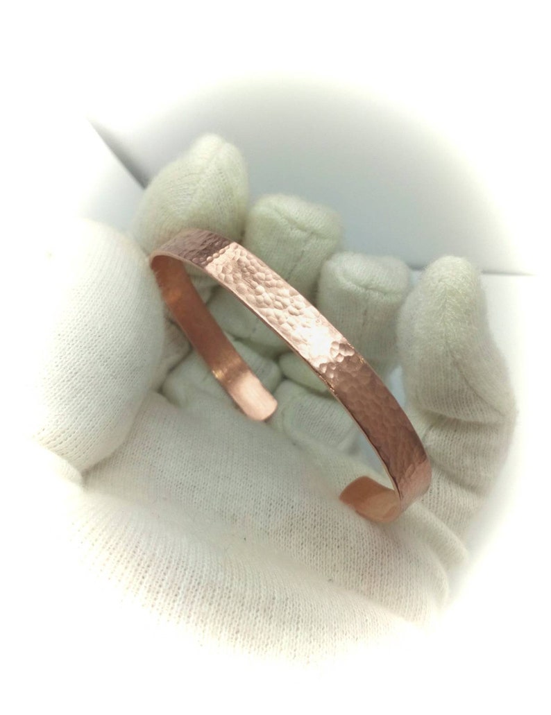 Pure Copper Cuff Bracelet Bangle. Adjustable, Rustic Hammered Design ...