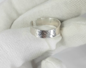 Solid Sterling Silver Hammered Adjustable Ring. 925 Sterling thumb Ring ...