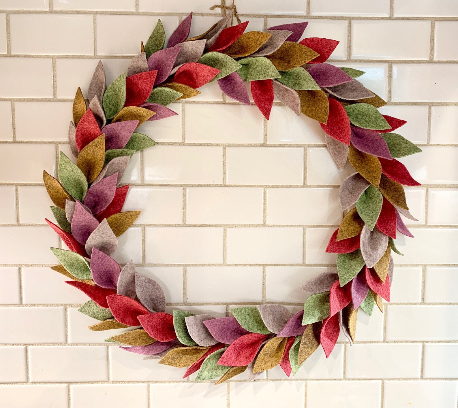 Felt Wreath Multi Colored Wreath Minimalist Wreath - Etsy