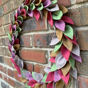 Felt Wreath Multi Colored Wreath Minimalist Wreath - Etsy