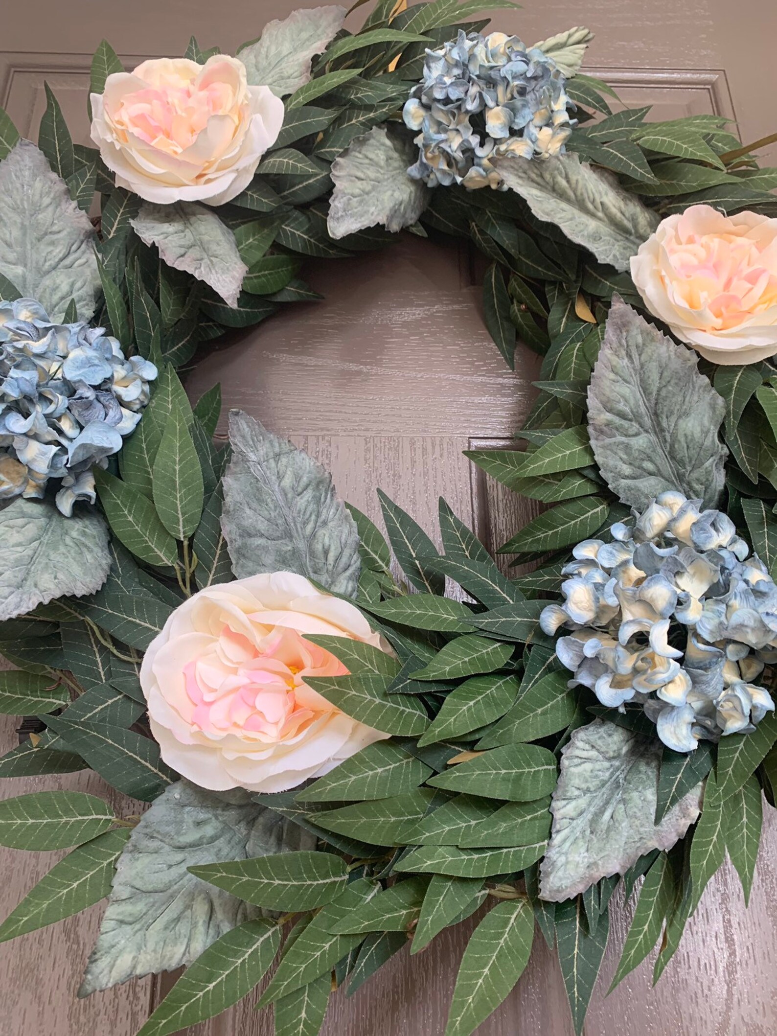 Eucalyptus, Hydrangea, Peony Wreath, Front Door Wreath, Summer, Spring ...