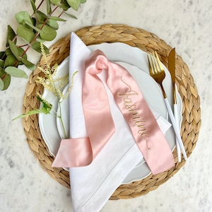 Wedding Table Place Setting | Embroidered Ribbon | Personalised Ribbon ...
