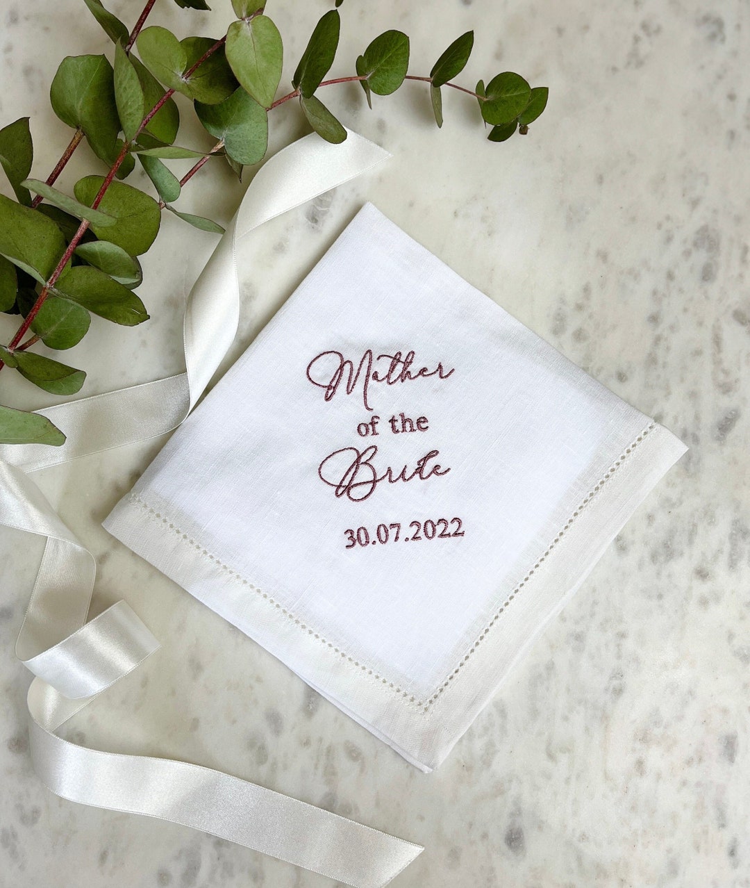 Mother of the Bride Handkerchief | Personalised Linen Handkerchief ...