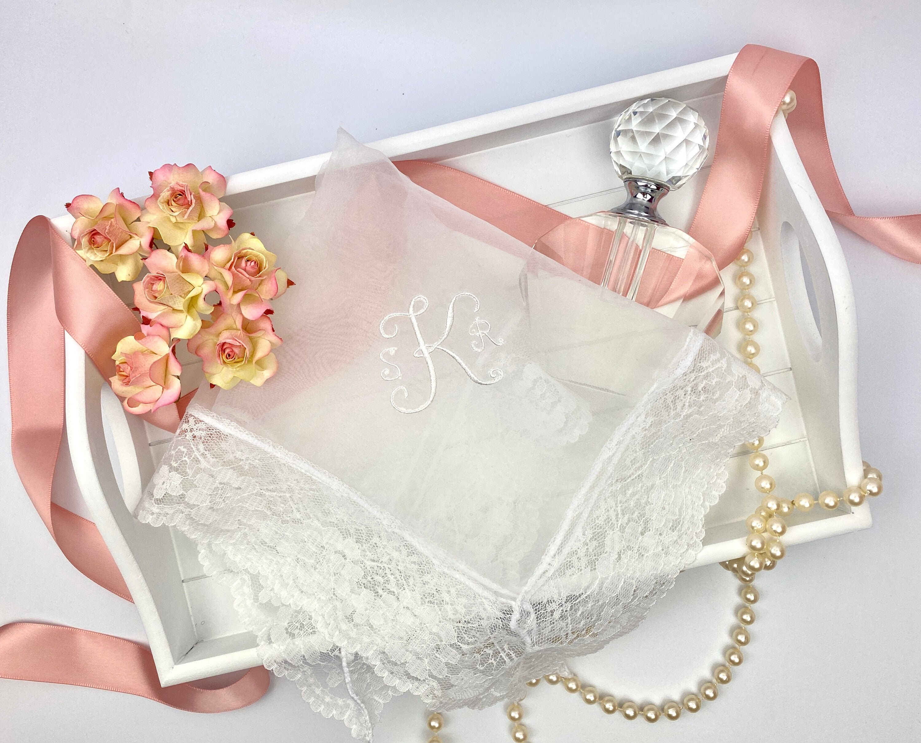 Vintage Style Wedding Handkerchief for Bride Something Blue | Etsy UK