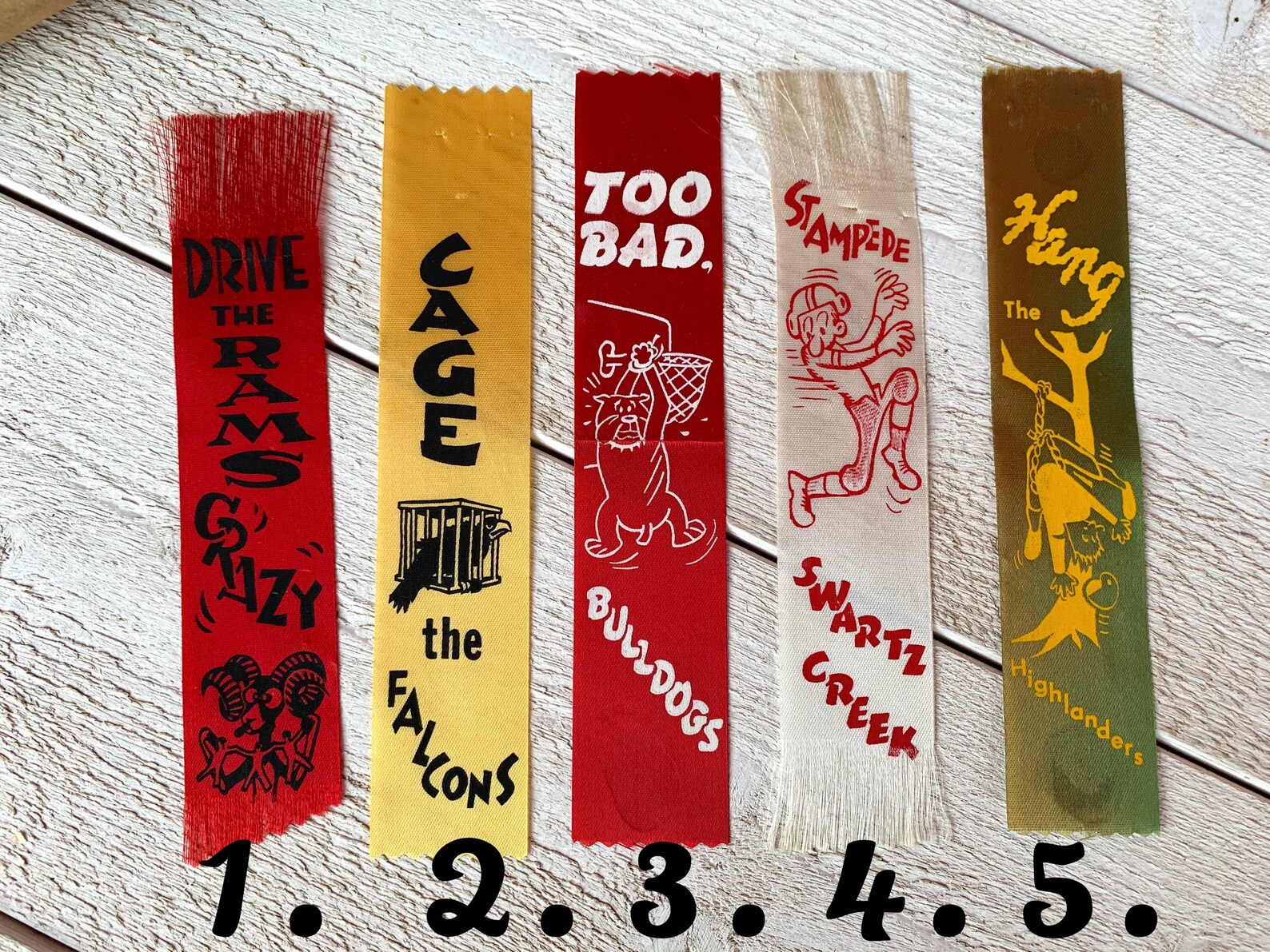Vintage High School Spirit Ribbons School Football American - Etsy