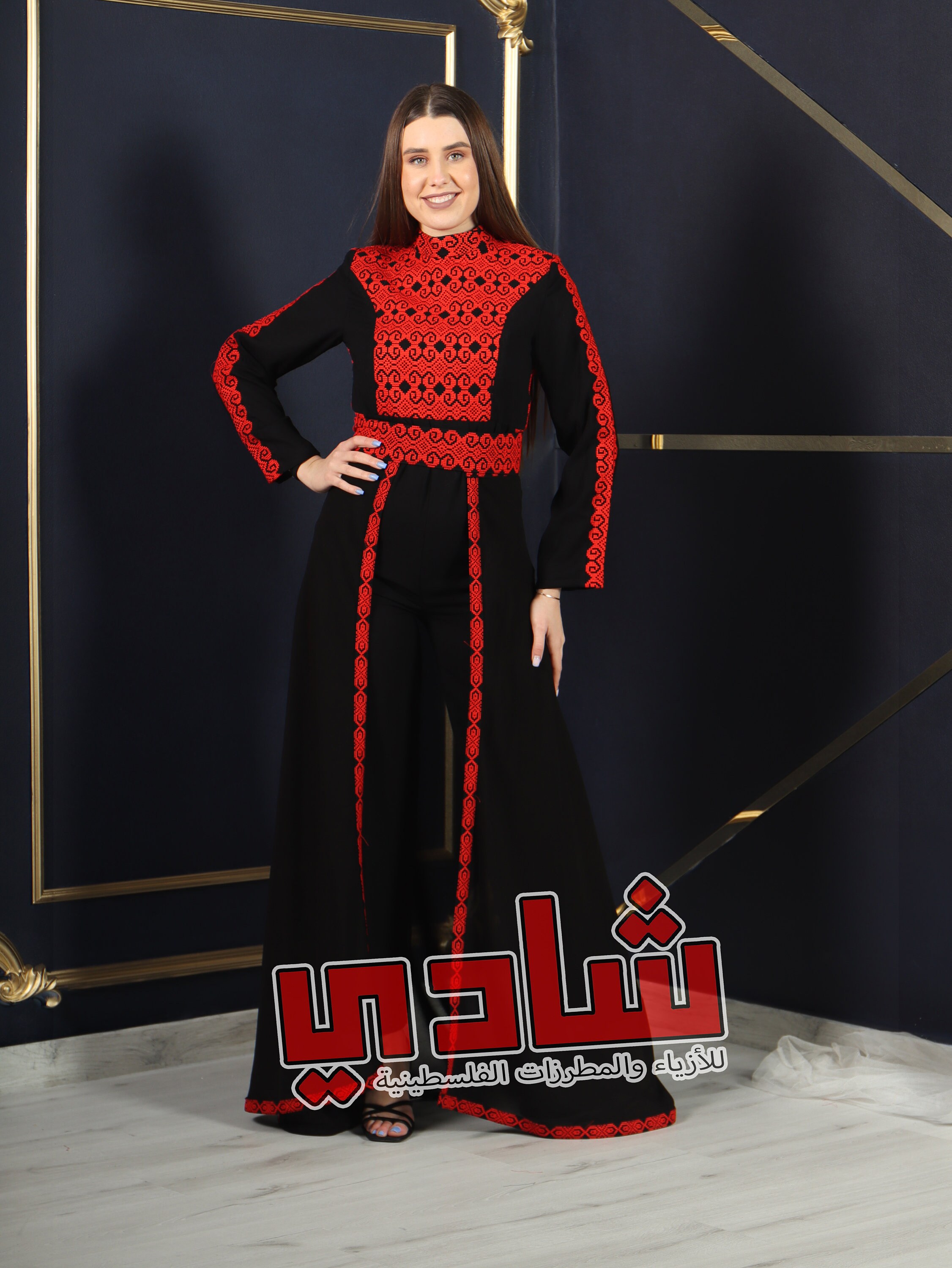 Jumpsuit Overwhole With a Skirt Traditional Embroidered Palestinian ...