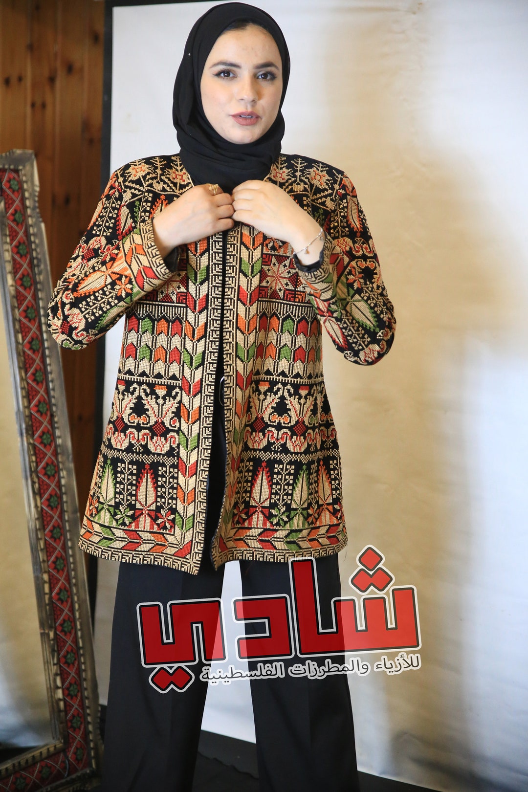 Arrows Style Embroidery Jacket Palestinian Jordanian Heritage Tatreez ...