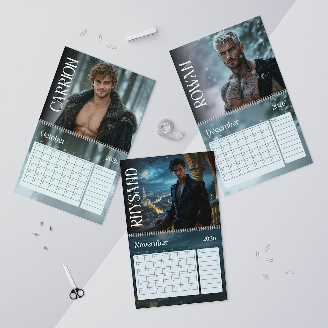 2026 Fae Warrior Book Boyfriend Calendar GLOSS Epic Fantasy Art ...