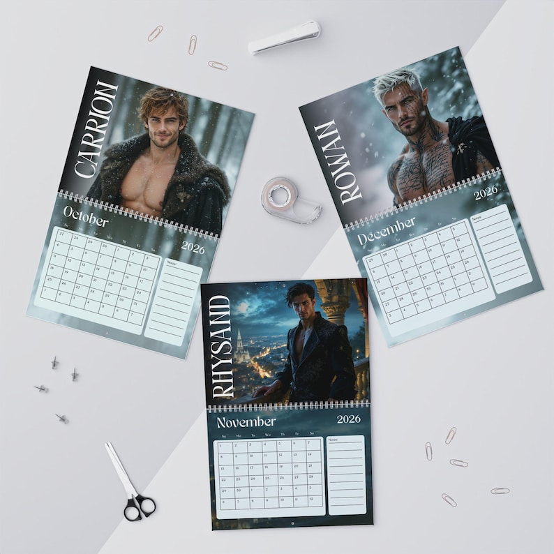 2026 Fae Warrior Book Boyfriend Calendar GLOSS Epic Fantasy Art ...