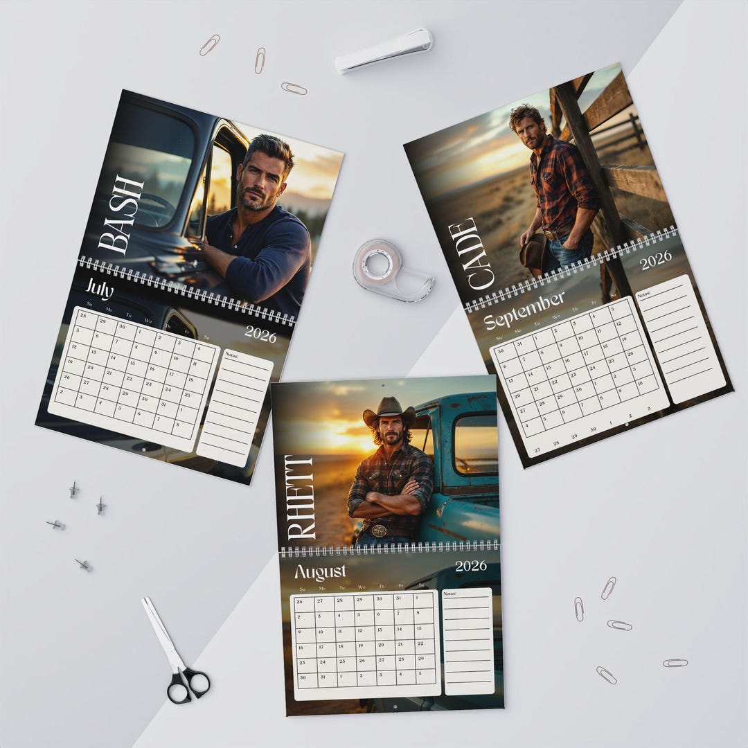2026 Cowboy Romance Calendar, Western Book Boyfriend Art - Etsy