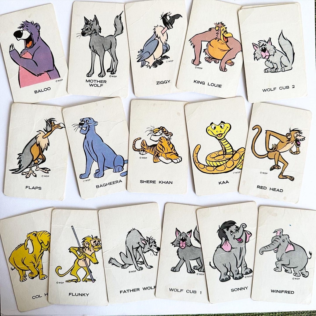 Vintage the Jungle Book Card Pack - 5 Cards - Etsy
