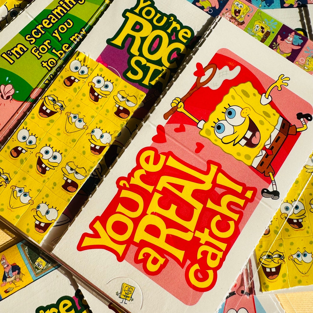 2003 Spongebob Valentine & Sticker Pack sold Separately - Etsy