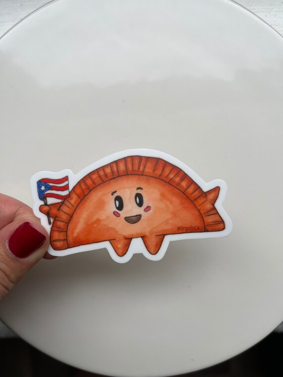 Empanadilla Vinyl Sticker Puerto Rico Sticker Water Bottle | Etsy