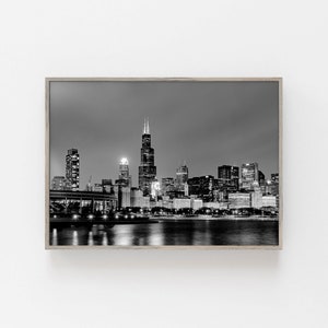 Chicago Skyline Print Black and White Digital Photo - Etsy
