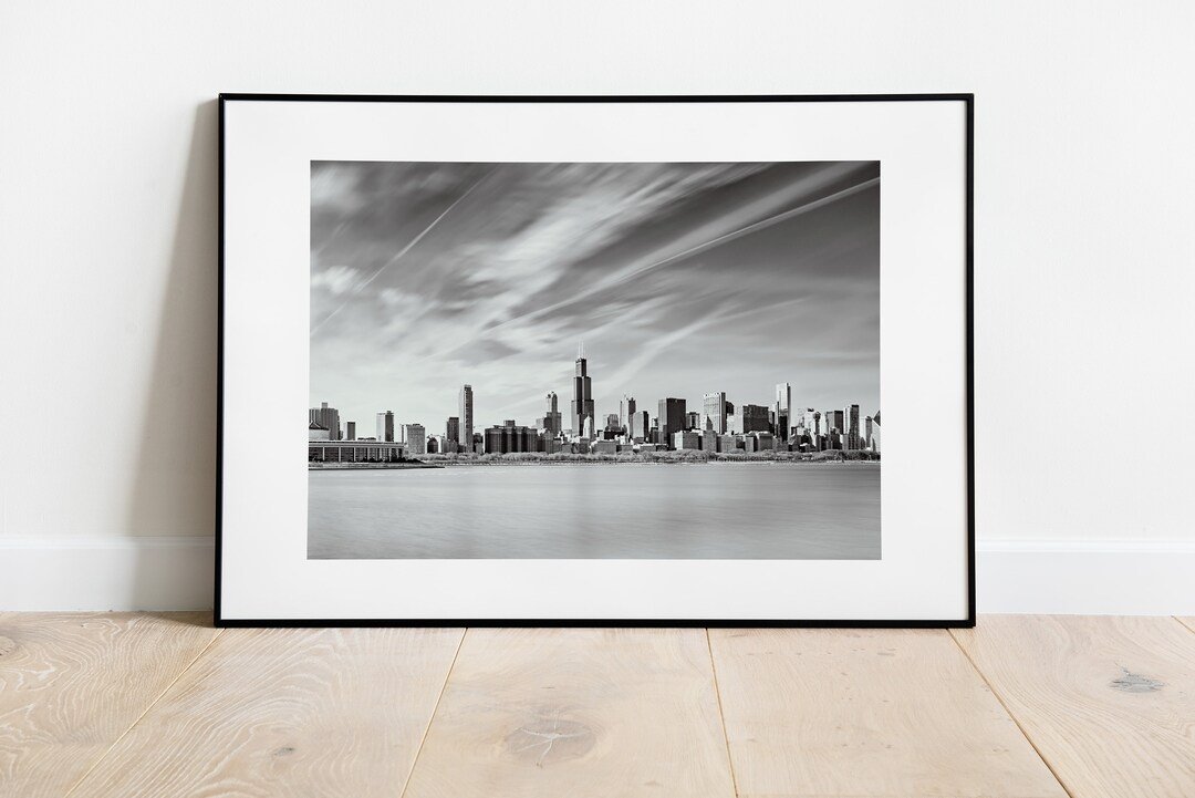 Chicago Skyline Print: Black and White Cityscape (digital Download) - Etsy