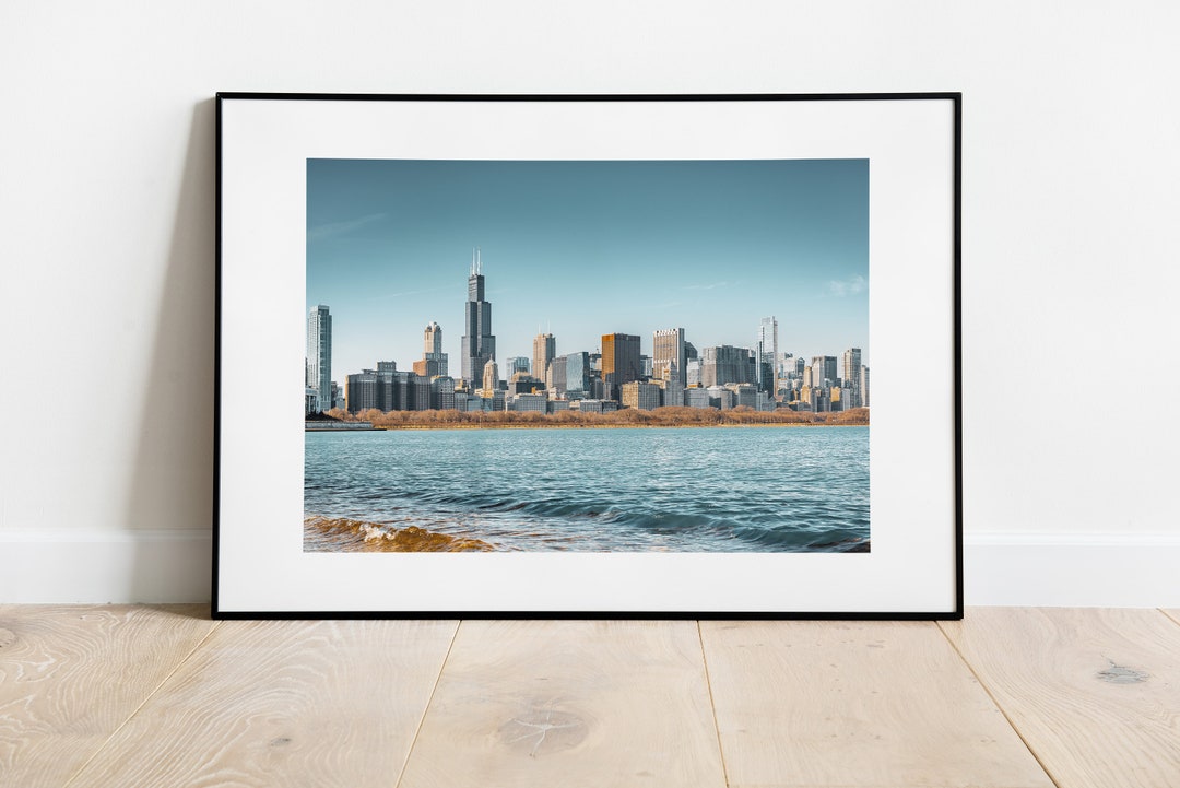 Chicago Skyline Print | Downtown Chicago | Skyline Print | Cityscape ...