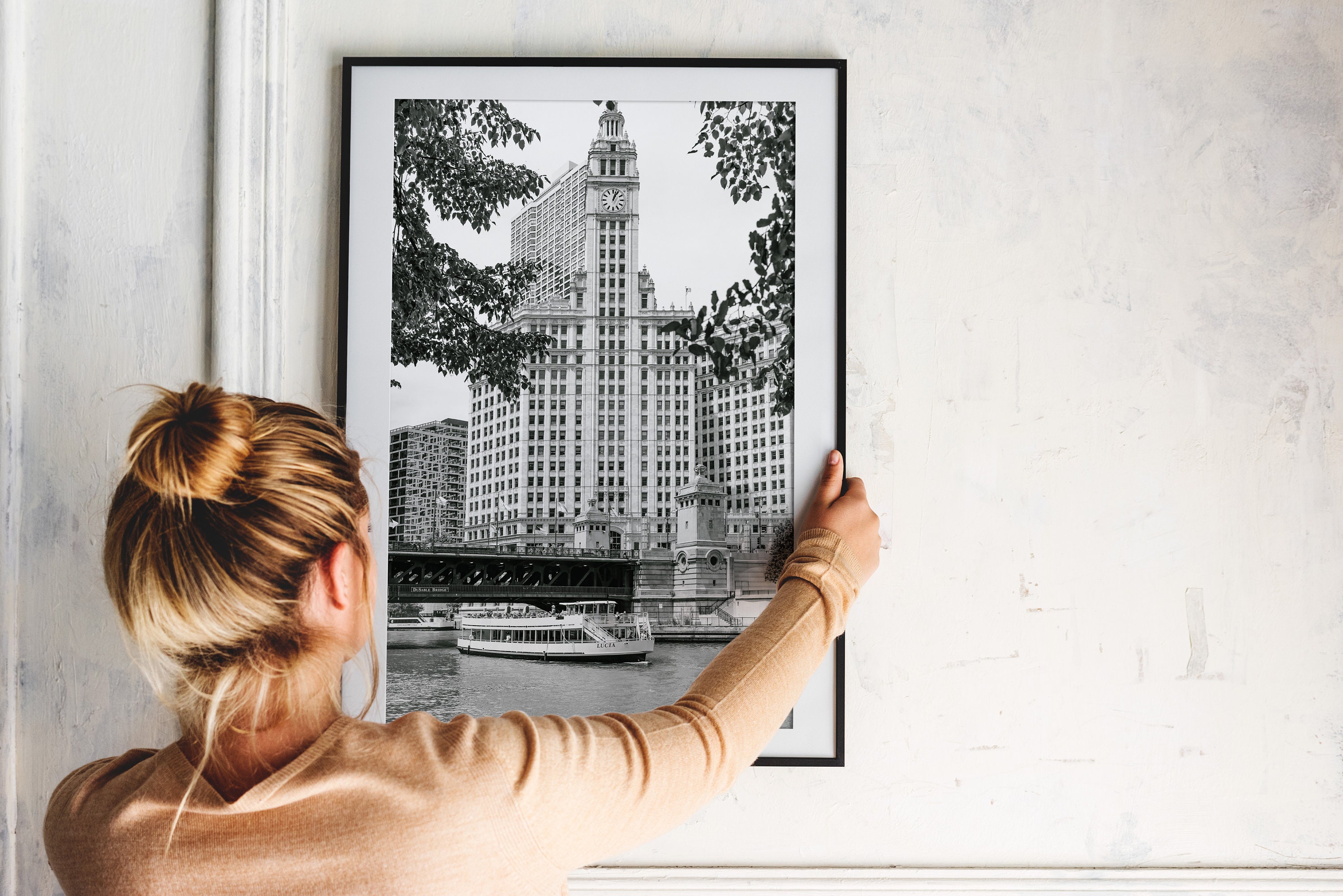 Downtown Chicago Print Riverwalk Chicago Print Wrigley - Etsy