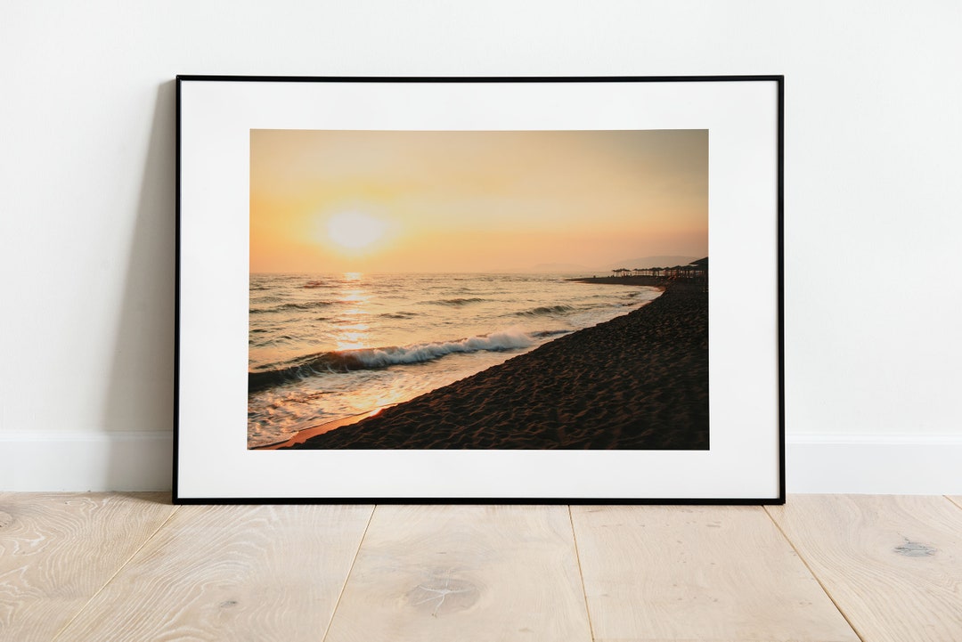Sunset Print, Sunset at the Beach, Coastal Sunset Print, Wall Art Print ...