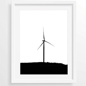 Wind Turbine Print, Minimalist Print, Fine Art Print, Wind Turbine Wall ...