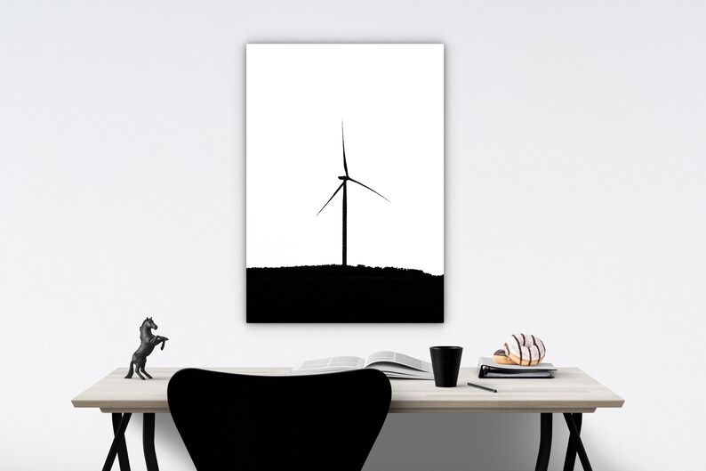 Wind Turbine Print, Minimalist Print, Fine Art Print, Wind Turbine Wall ...