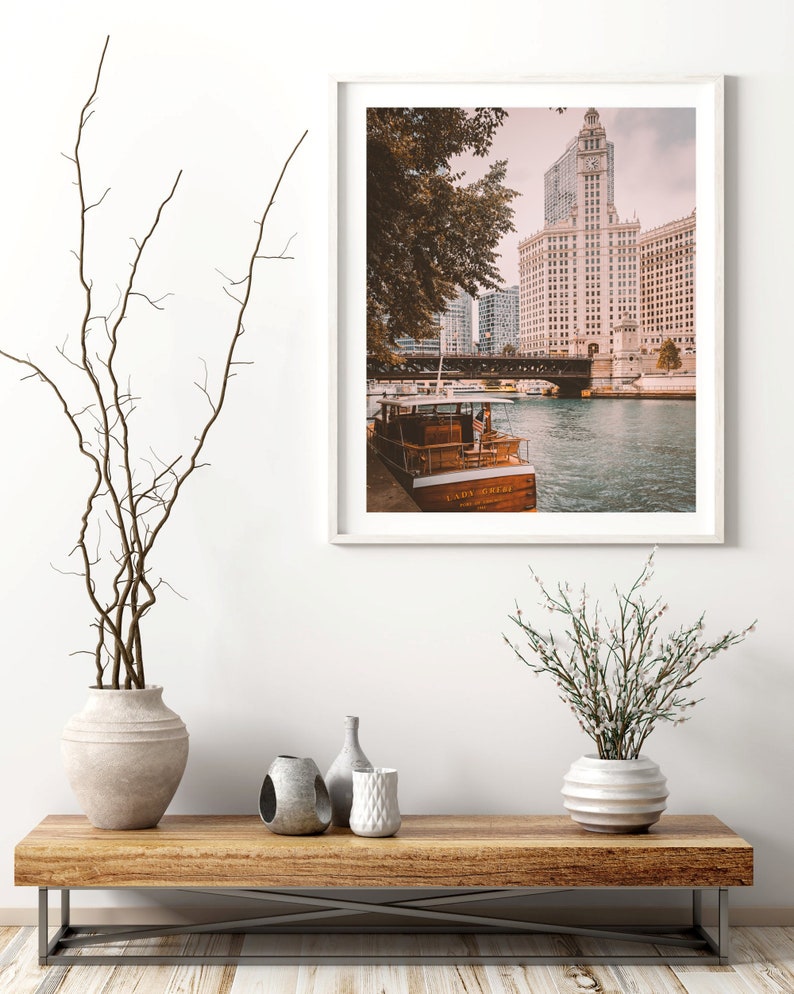 Chicago Print Riverwalk Chicago Print Wrigley Building Print - Etsy