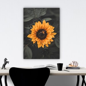 Sunflower and Bee Print, Sunflower Art Poster, Bee Print, Sunflower ...
