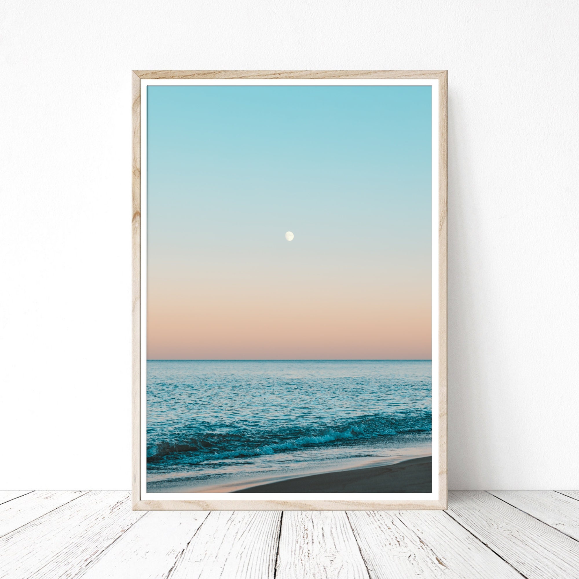 Lake Michigan Print Moon Print Printable Art Glencoe Beach - Etsy